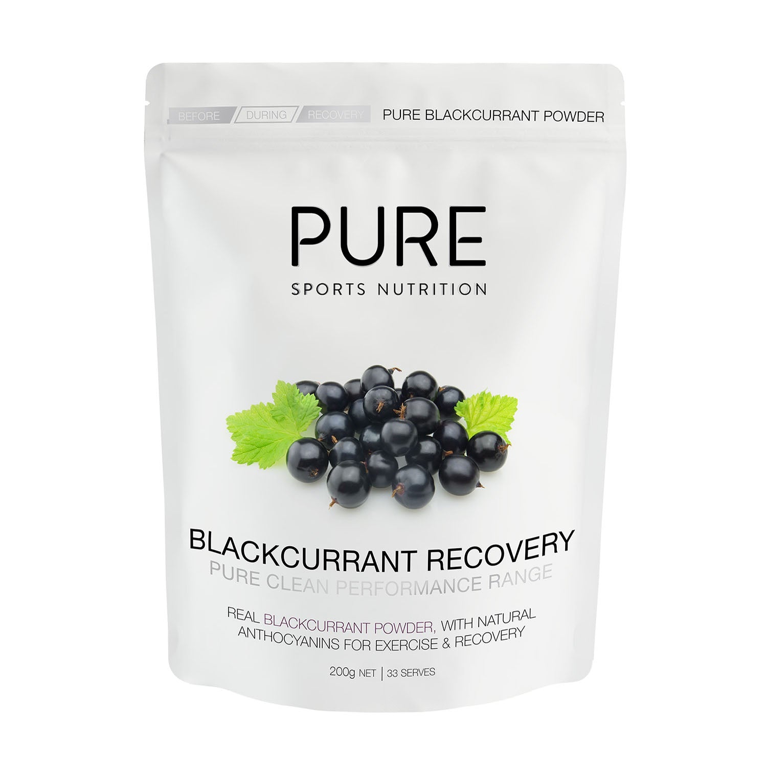 PURE Blackcurrant Recovery 200g Pouch – PURE Sports Nutrition Australia